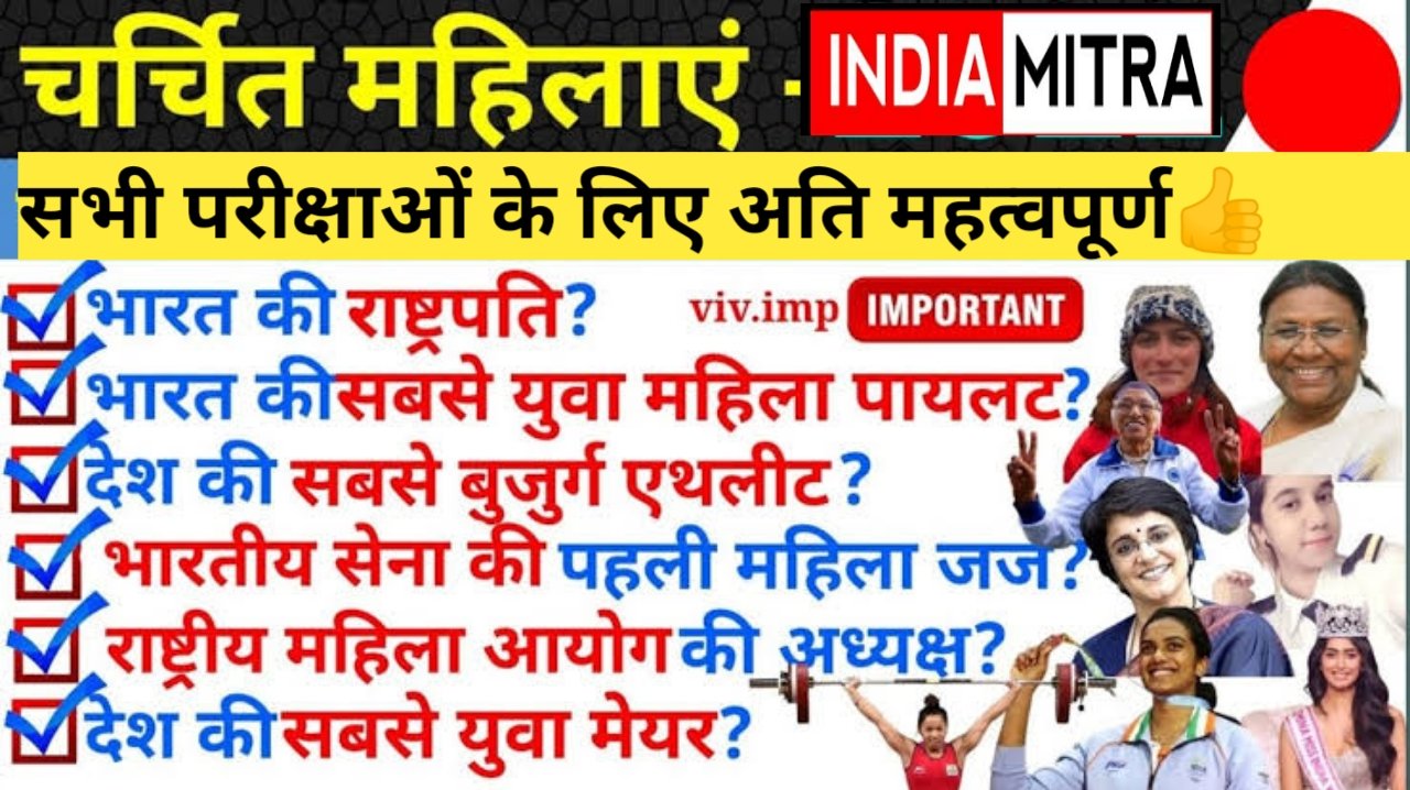 चर्चित राष्ट्रीय महिलाएं - India Mitra